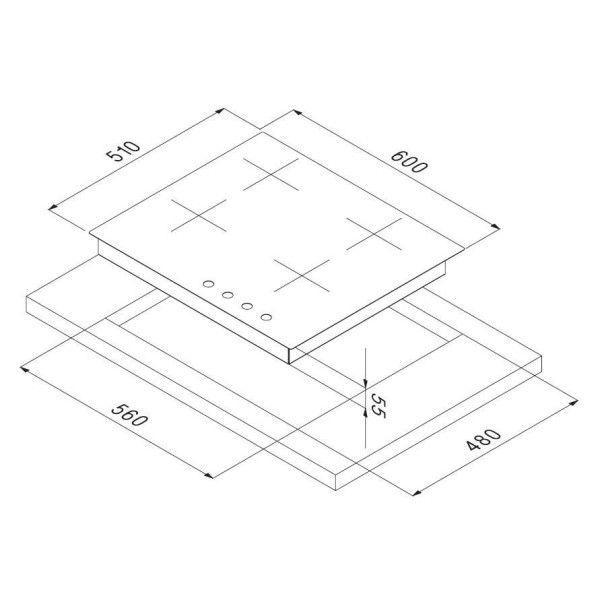 Plita pe gaz La Cottura 60 cm GG6KL40W, 4 arzatoare, gratar fonta ...